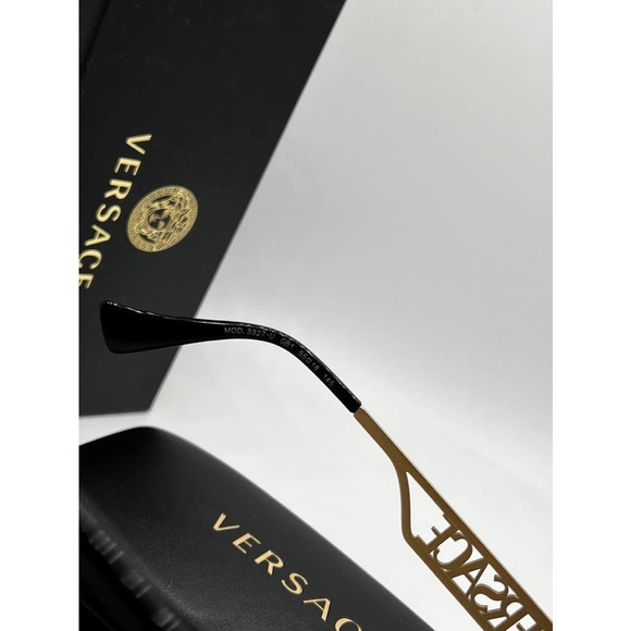 Versace | Accessories | New Versace Ve3327u Black Logo Gold Eyeglasses ...